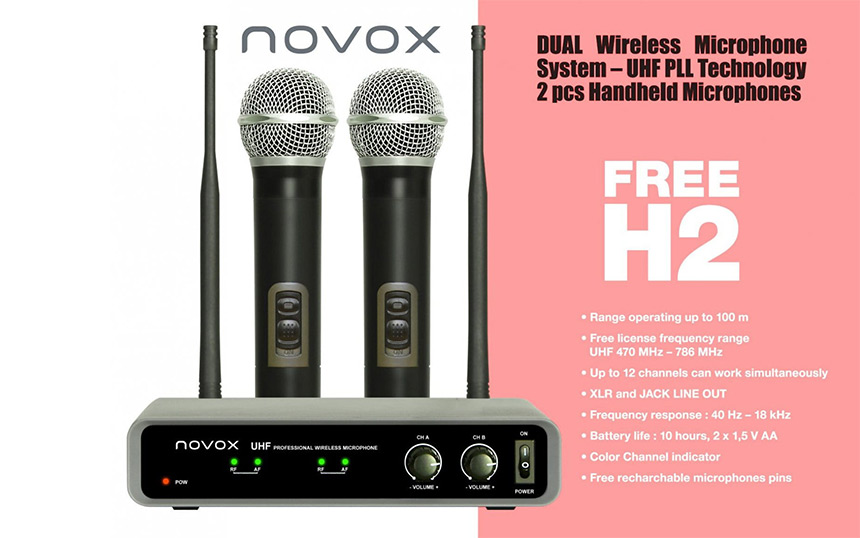 Безжичен микрофон Novox FREE H2, Двоен | soundmart.bg
